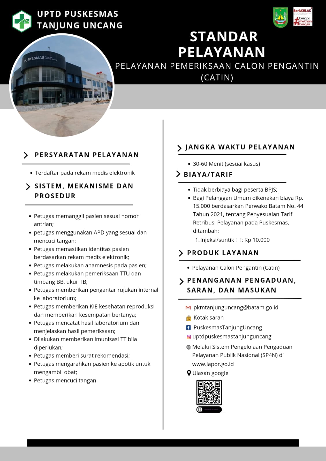 STANDAR PELAYANAN PEMERIKSAAN CALON PENGANTIN (CATIN) – PUSKESMAS ...